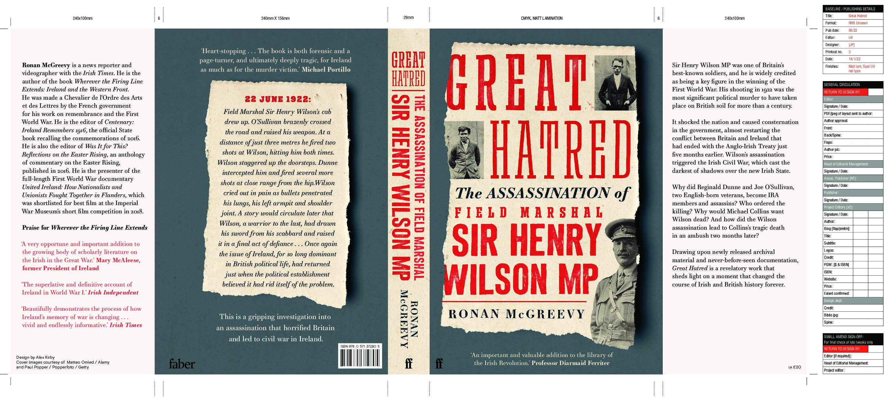 Great Hatred: The Assassination of Field Marshal Sir Henry Wilson MP | American Conference for ...